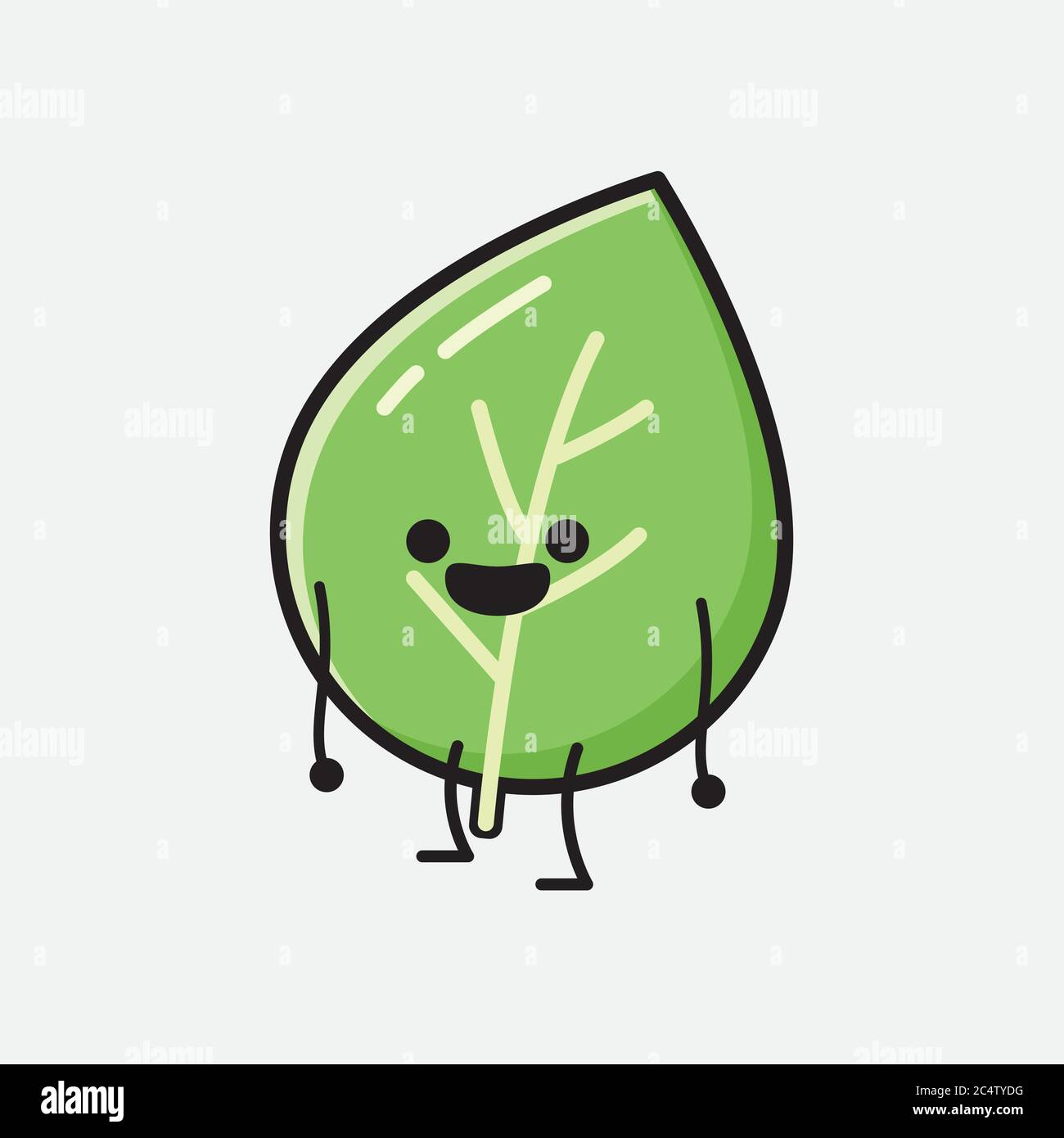 An illustration of Cute Leaf Mascot Vector Character in Flat Design ...