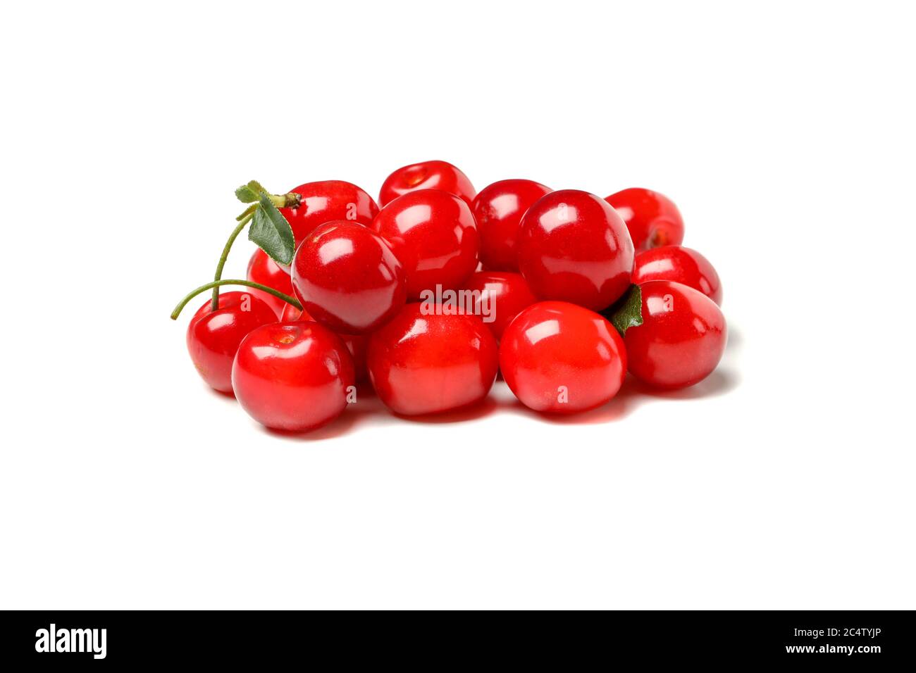 Fresh red cherry isolated on white background Stock Photo - Alamy