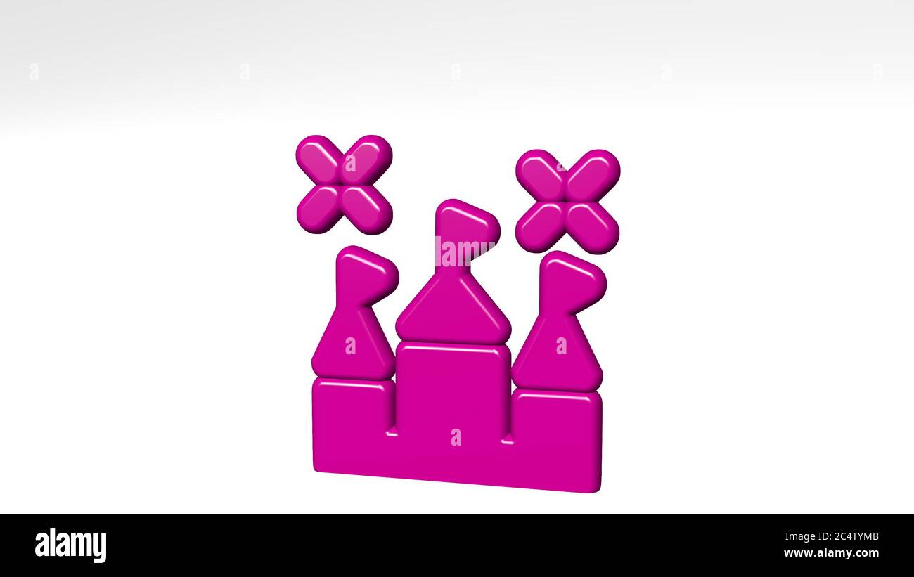 AMUSEMENT PARK DISNEYLAND from a perspective on the wall. A thick ...