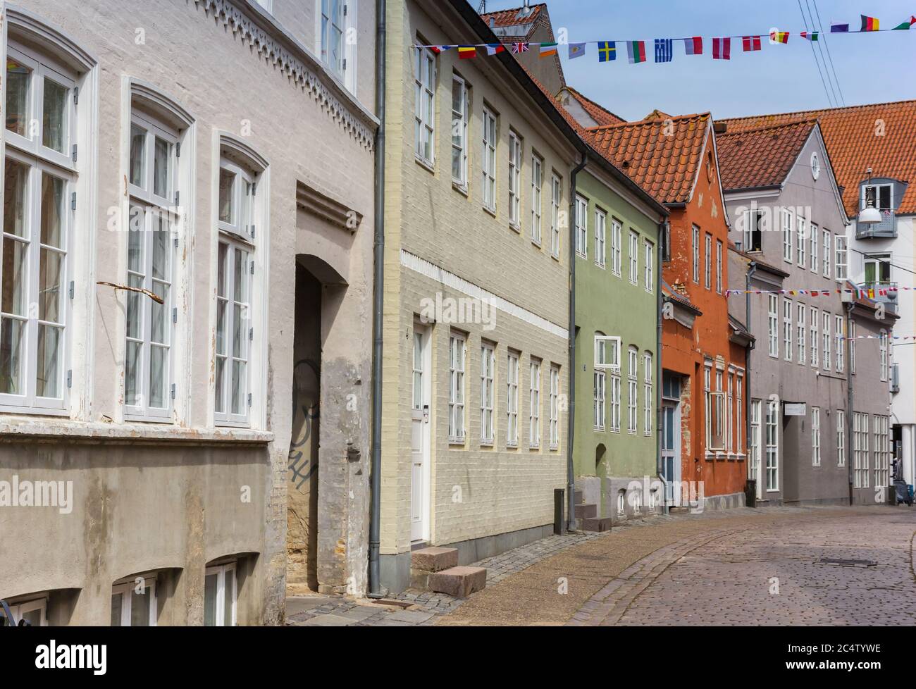 Colorful old houses in the historic city Haderslev, Denmark Stock Photo - Alamy