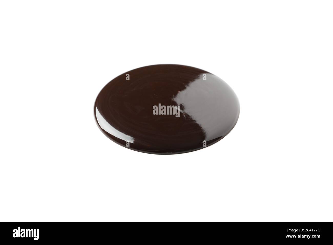 Melted chocolate spot isolated on white background Stock Photo - Alamy