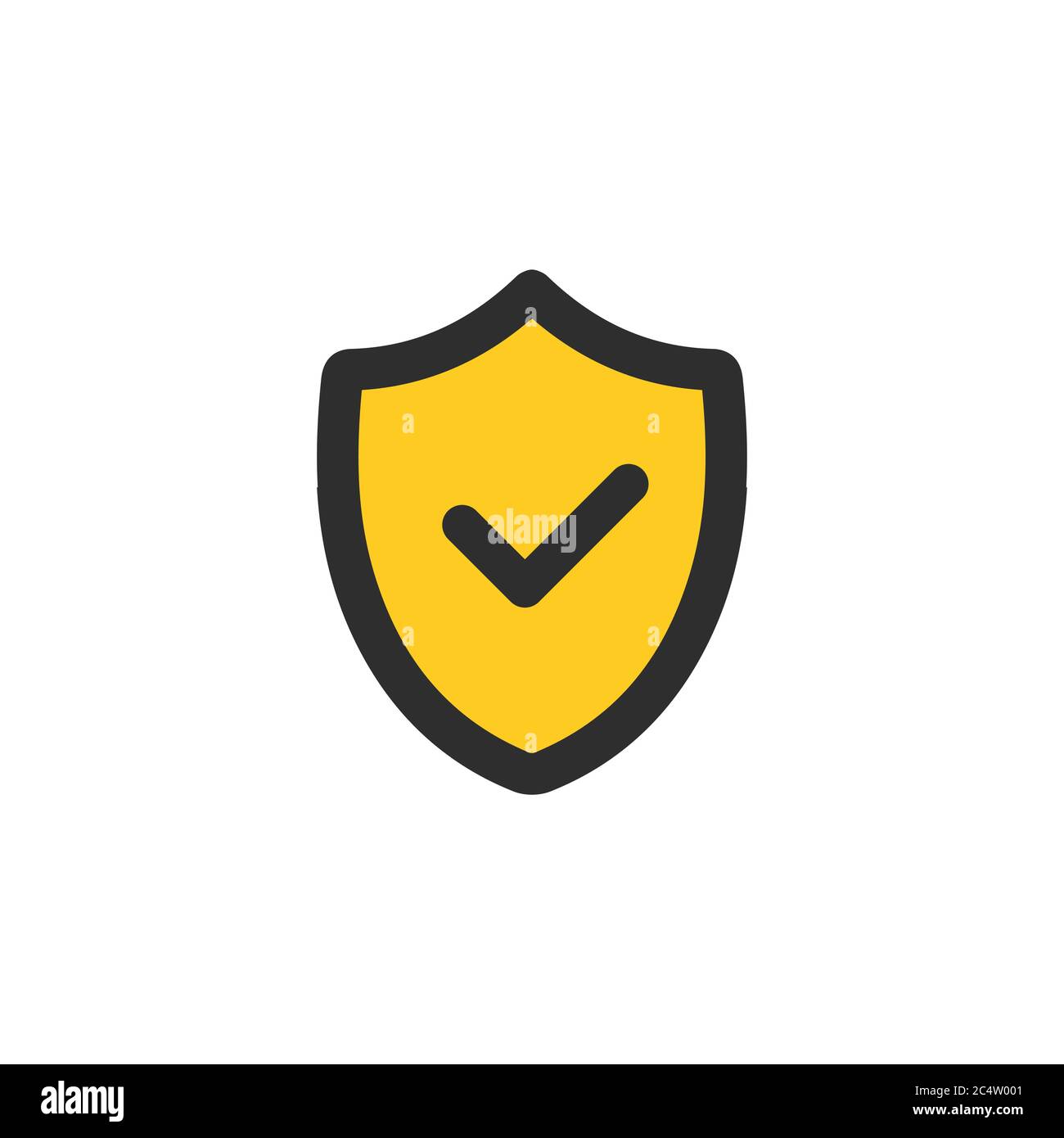 Shield with check mark icon, safety security symbol. privacy protection ...