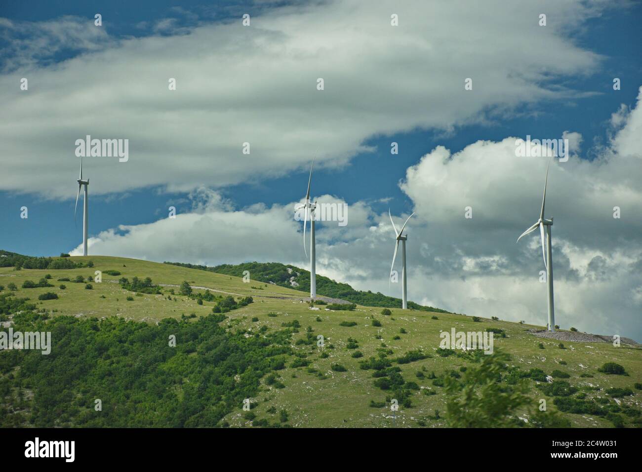 Sustainable wind turbines generating electricity in Croatia Stock Photo ...