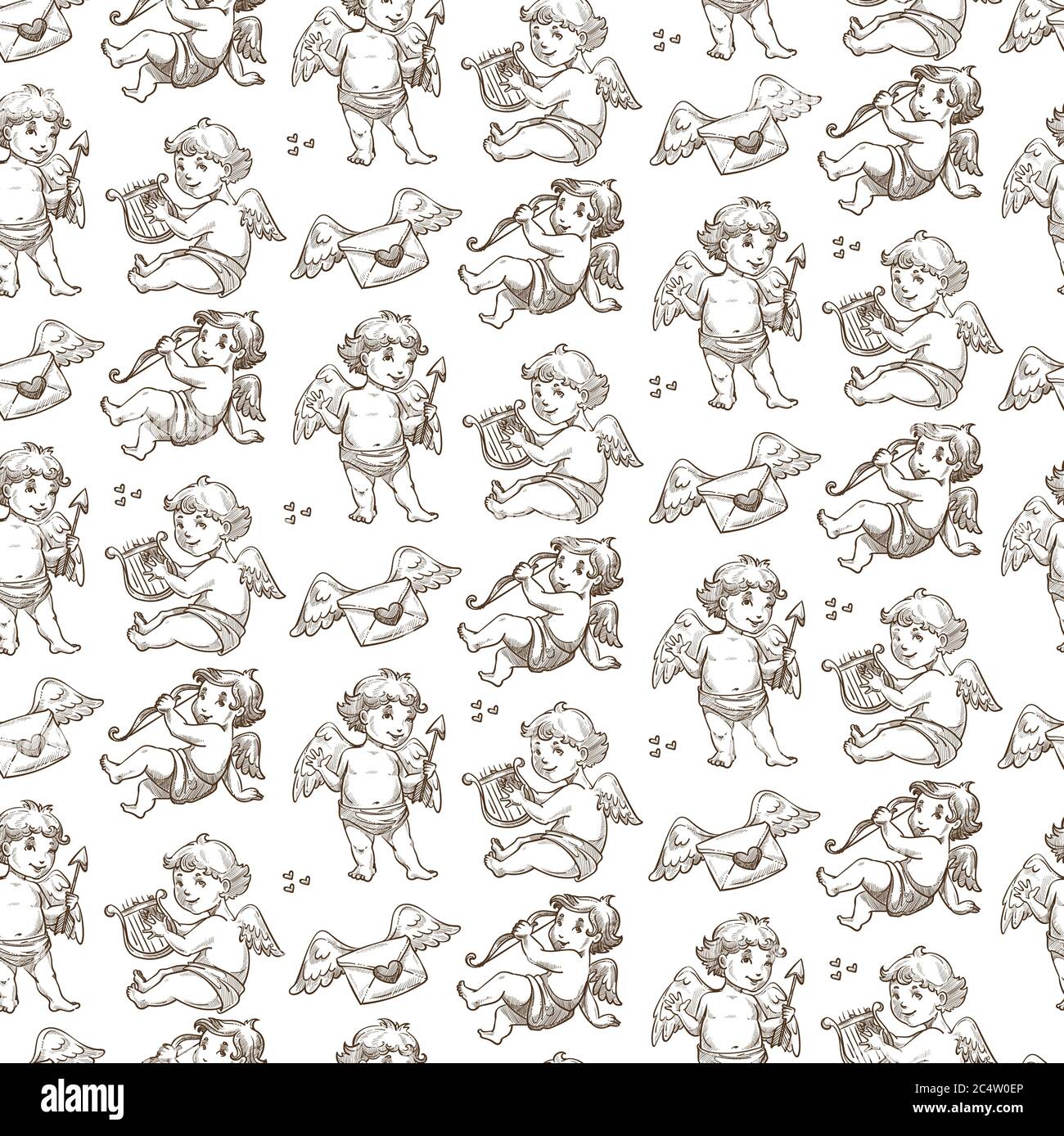 Valentines day cupid pattern Stock Vector Images - Alamy