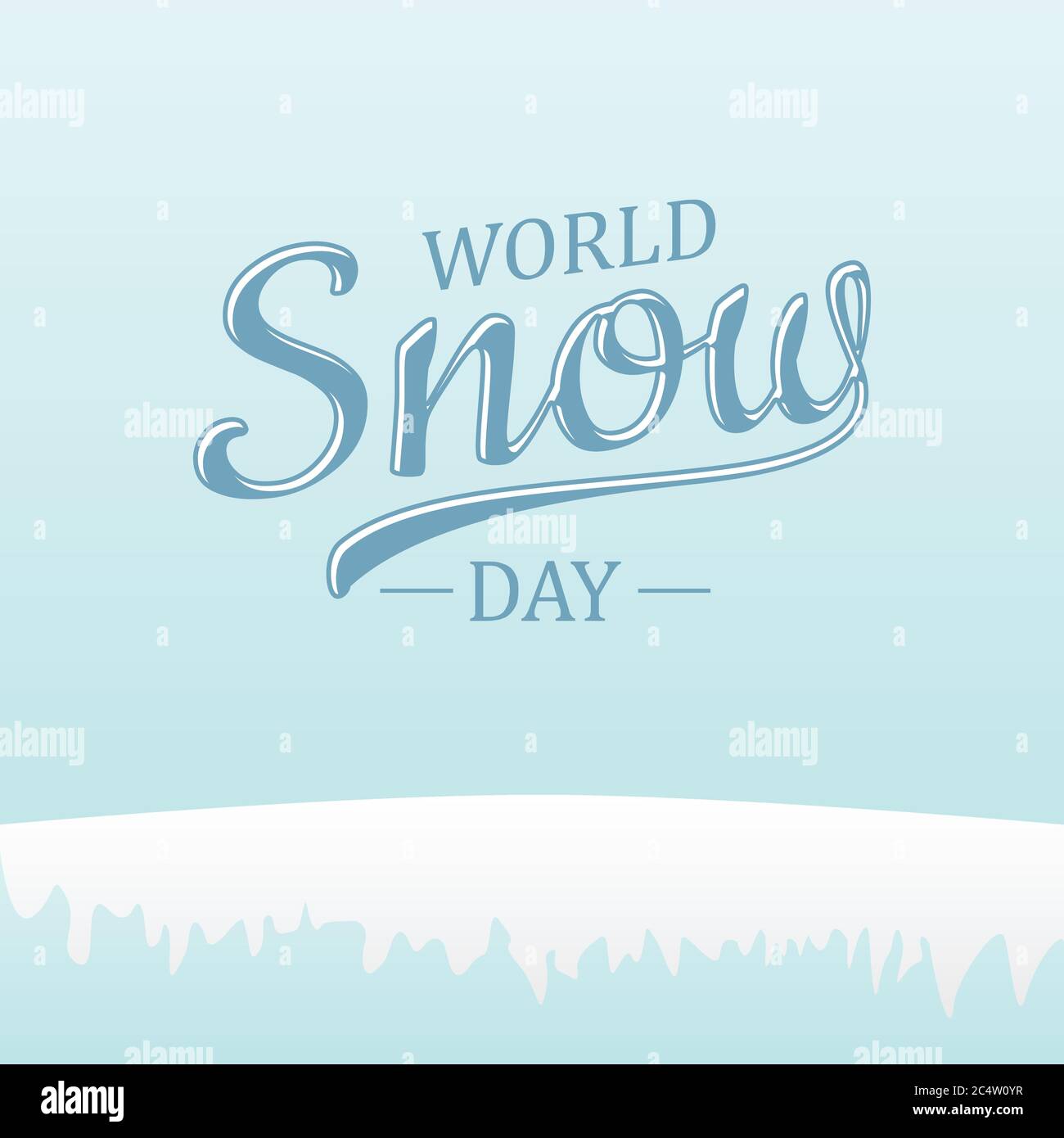 World Snow Day lettering concept design. Design template world snow day ...