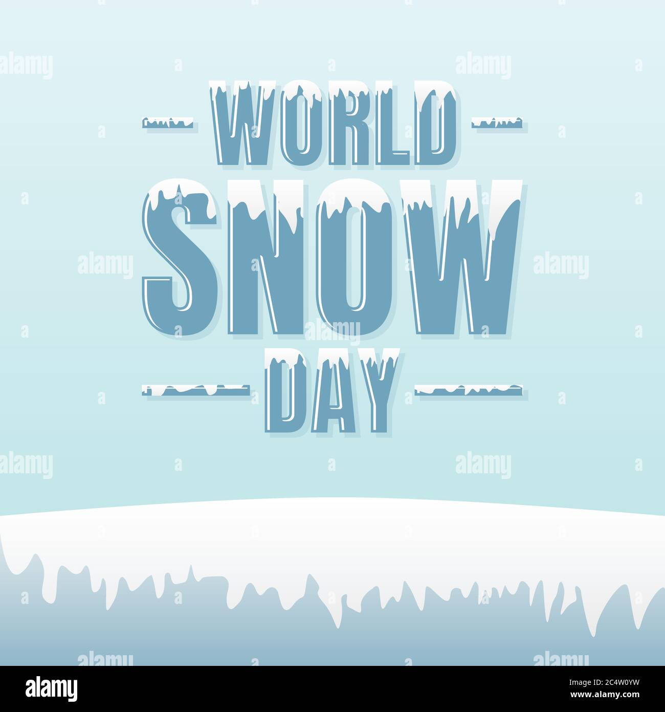 World Snow Day lettering concept design. Design template world snow day ...