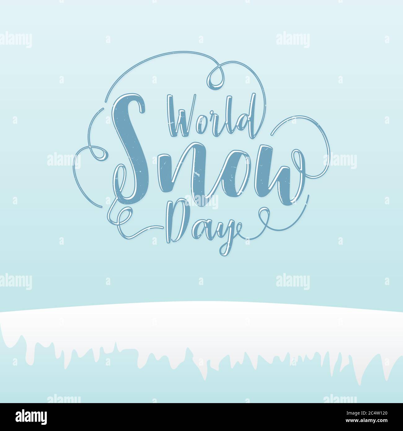 World Snow Day lettering concept design. Design template world snow day ...
