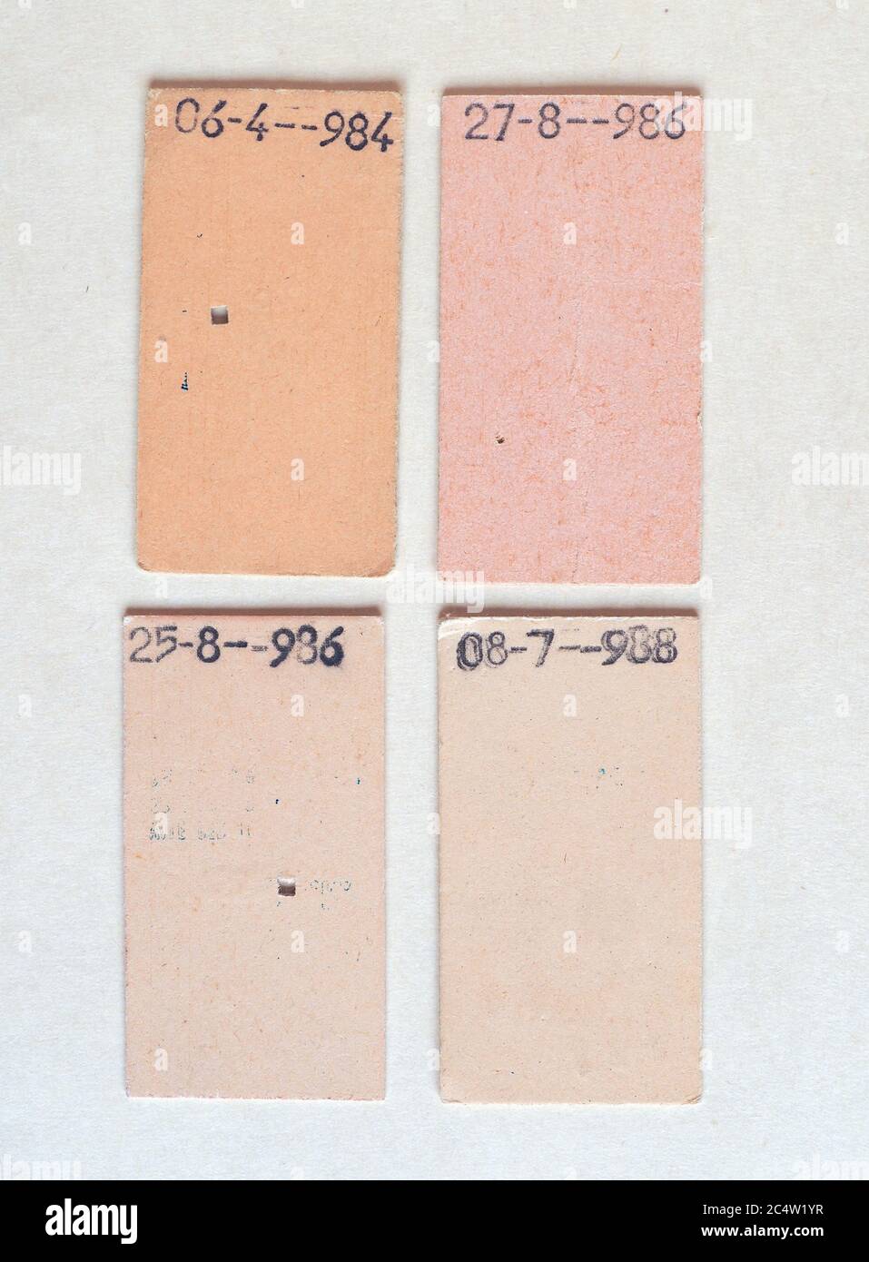 vintage paper train ticket from the eighties Stock Photo - Alamy