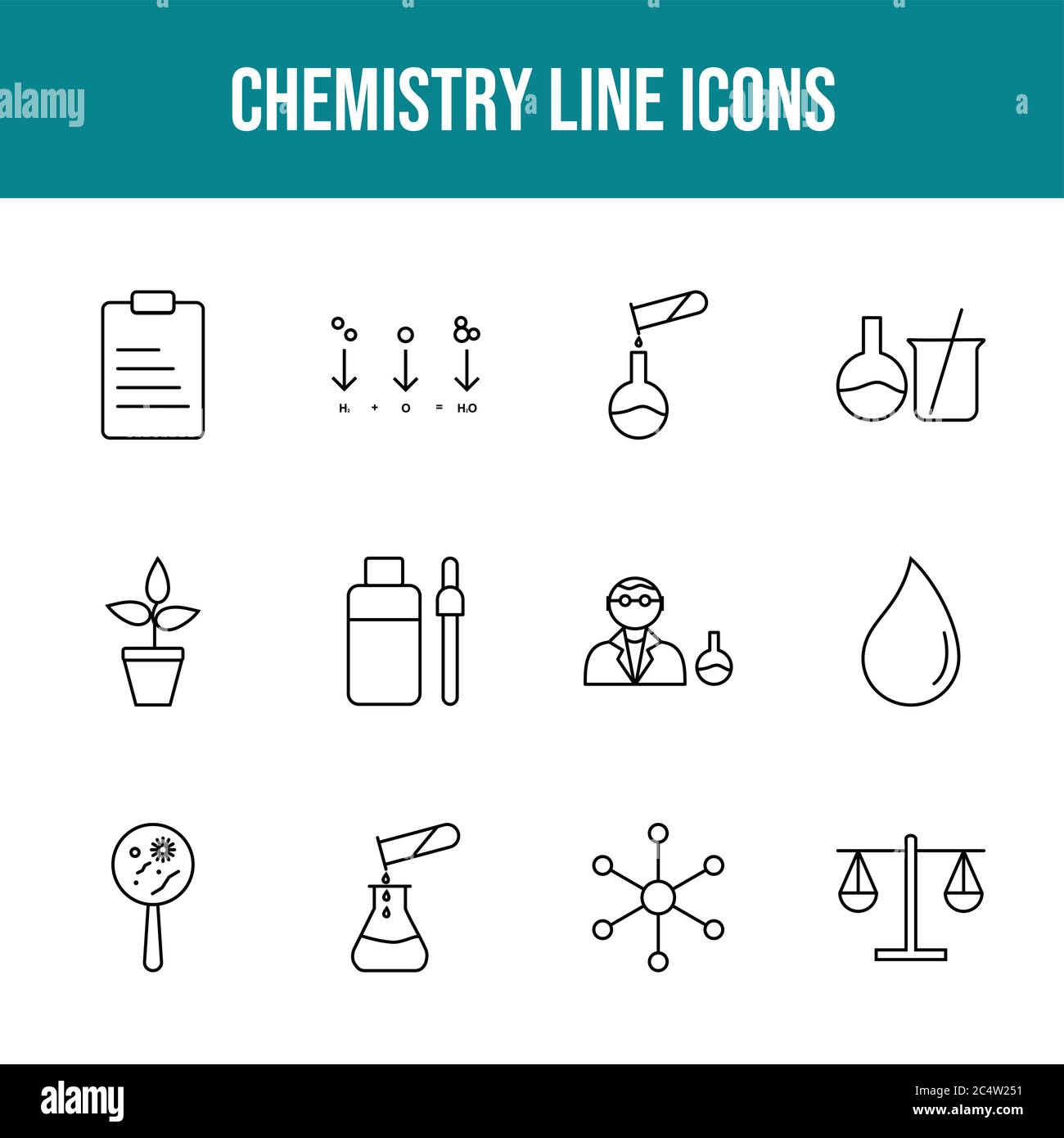 Unique chemistry vector line icon set Stock Vector Image & Art - Alamy