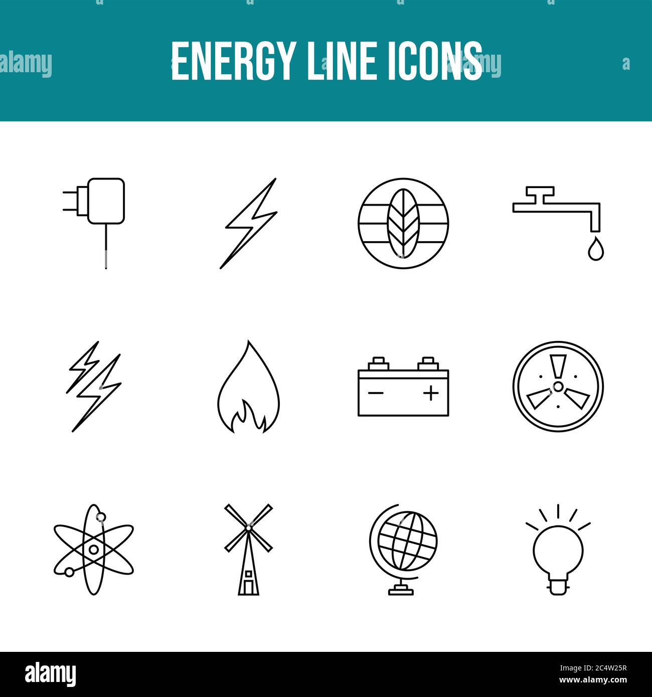 Unique energy vector line icon set Stock Vector Image & Art - Alamy