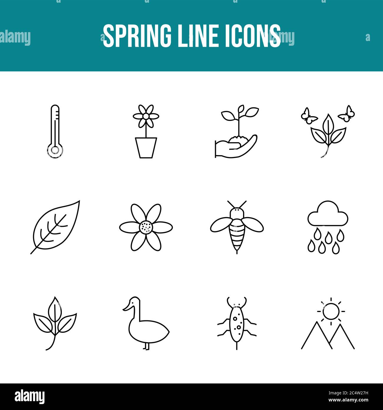 Unique spring vector line icon set Stock Vector Image & Art - Alamy