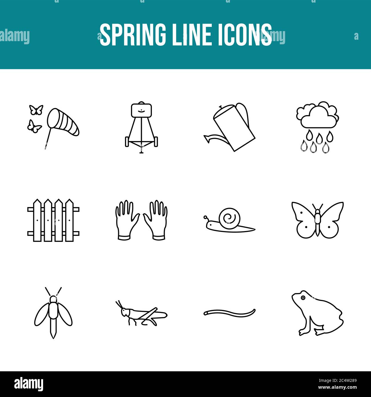 Unique spring vector line icon set Stock Vector Image & Art - Alamy