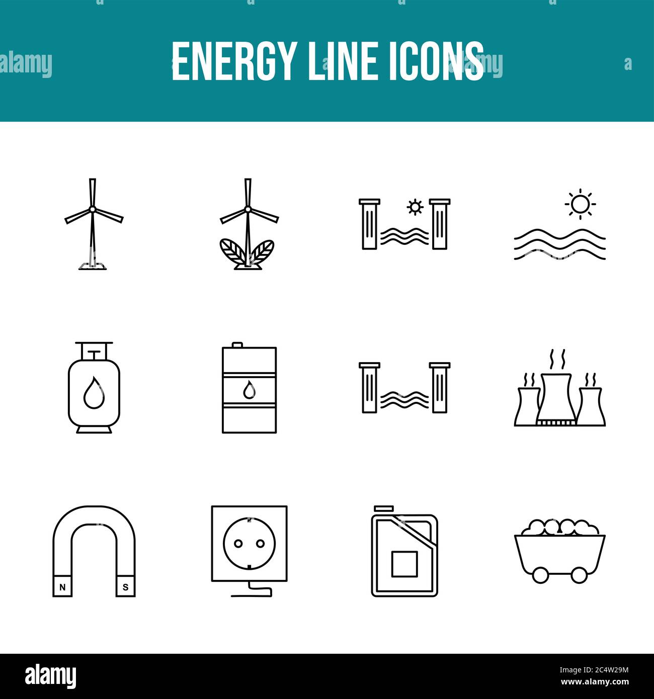 Unique energy vector line icon set Stock Vector Image & Art - Alamy