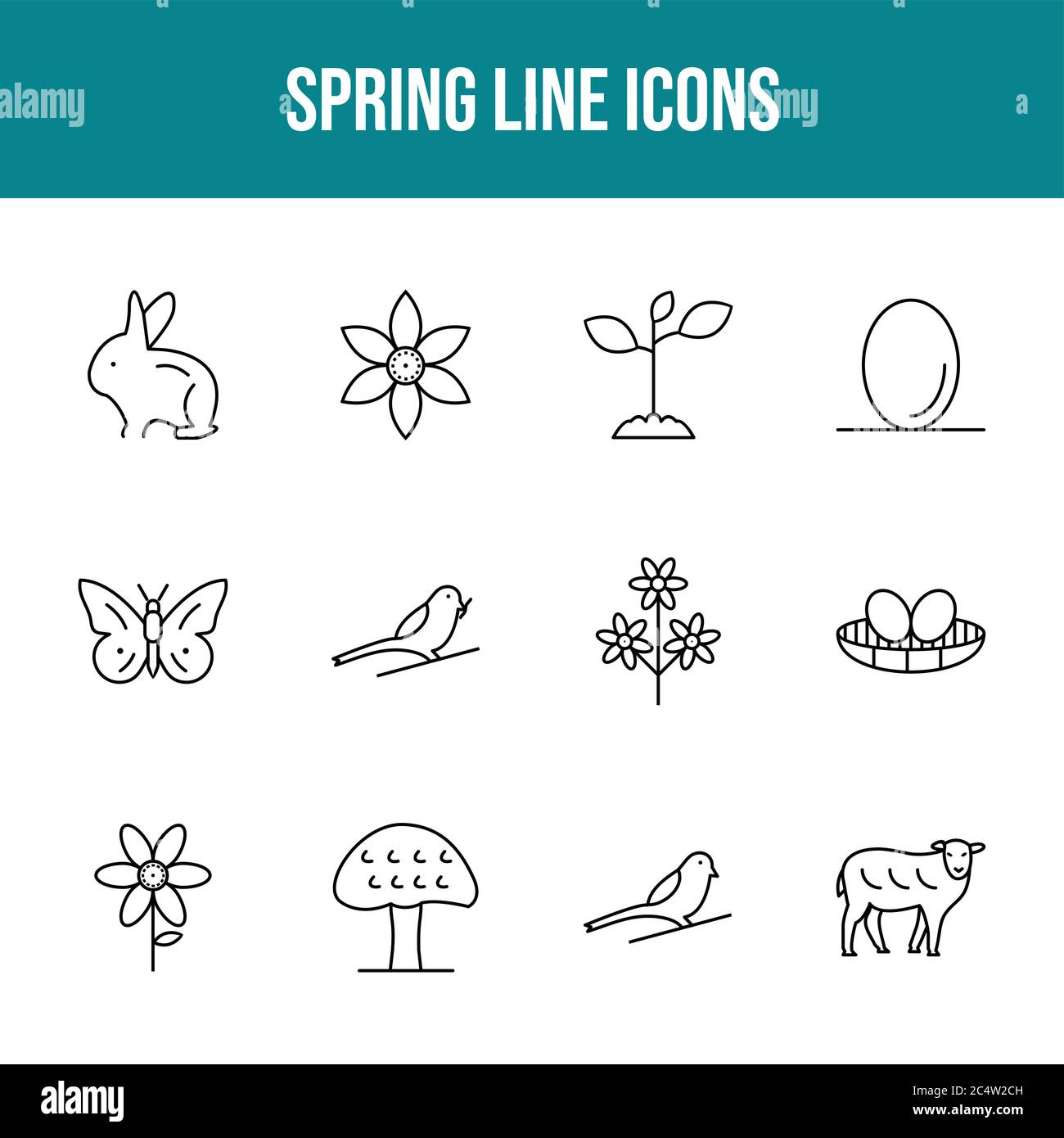 Unique spring vector line icon set Stock Vector Image & Art - Alamy