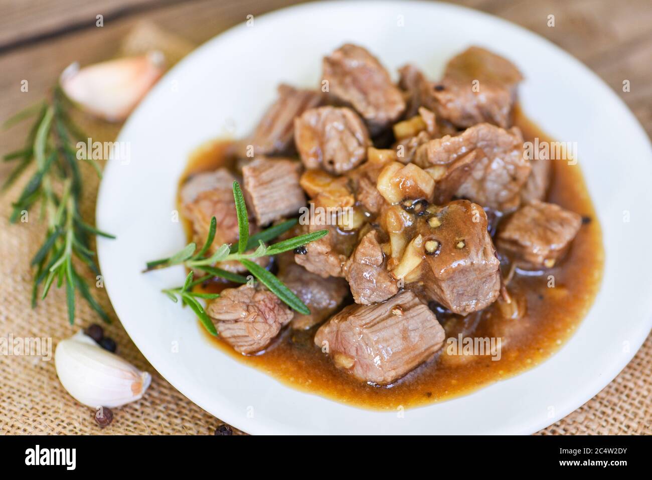 meat beef cube roast bbq with sauce and spices garlic / beef cuts and ...