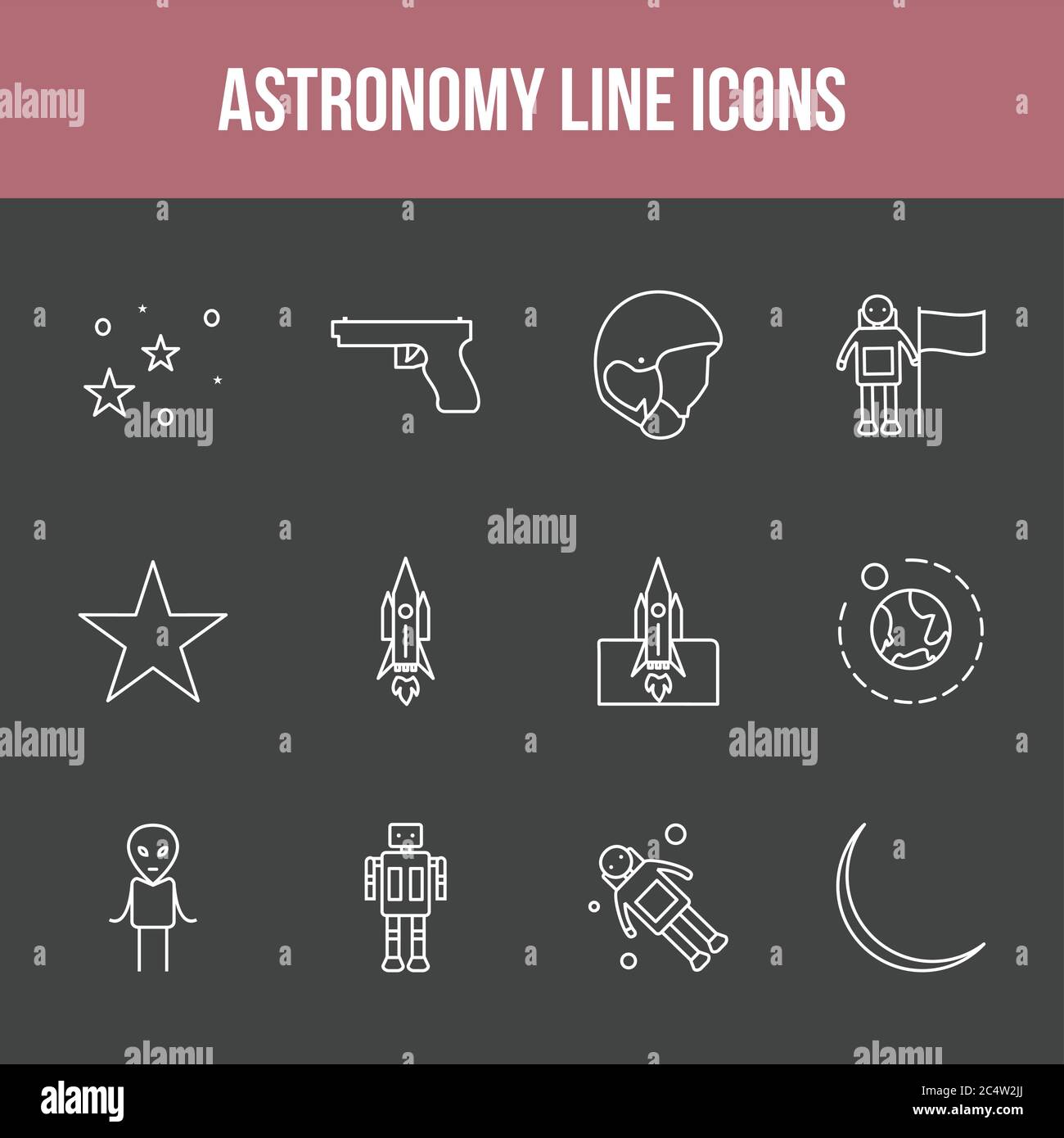 Unique astronomy vector line icon set Stock Vector Image & Art - Alamy