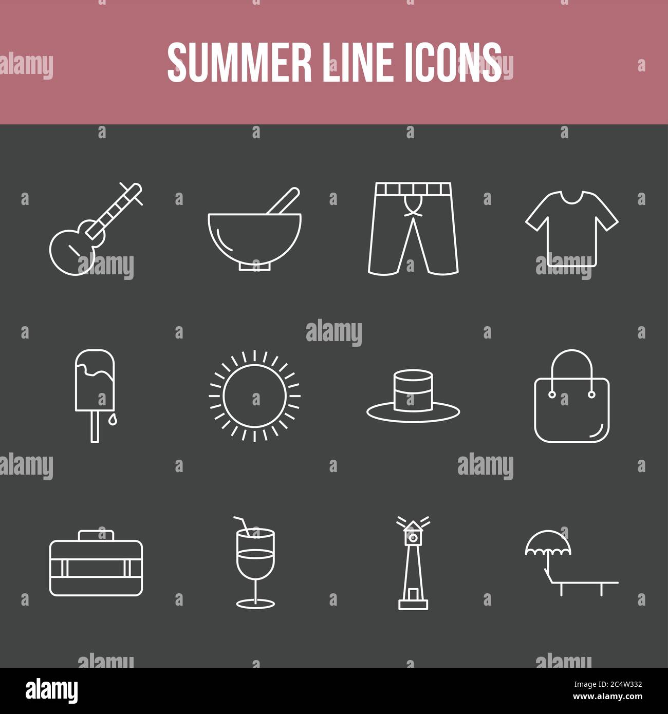 Unique summer vector line icon set Stock Vector Image & Art - Alamy
