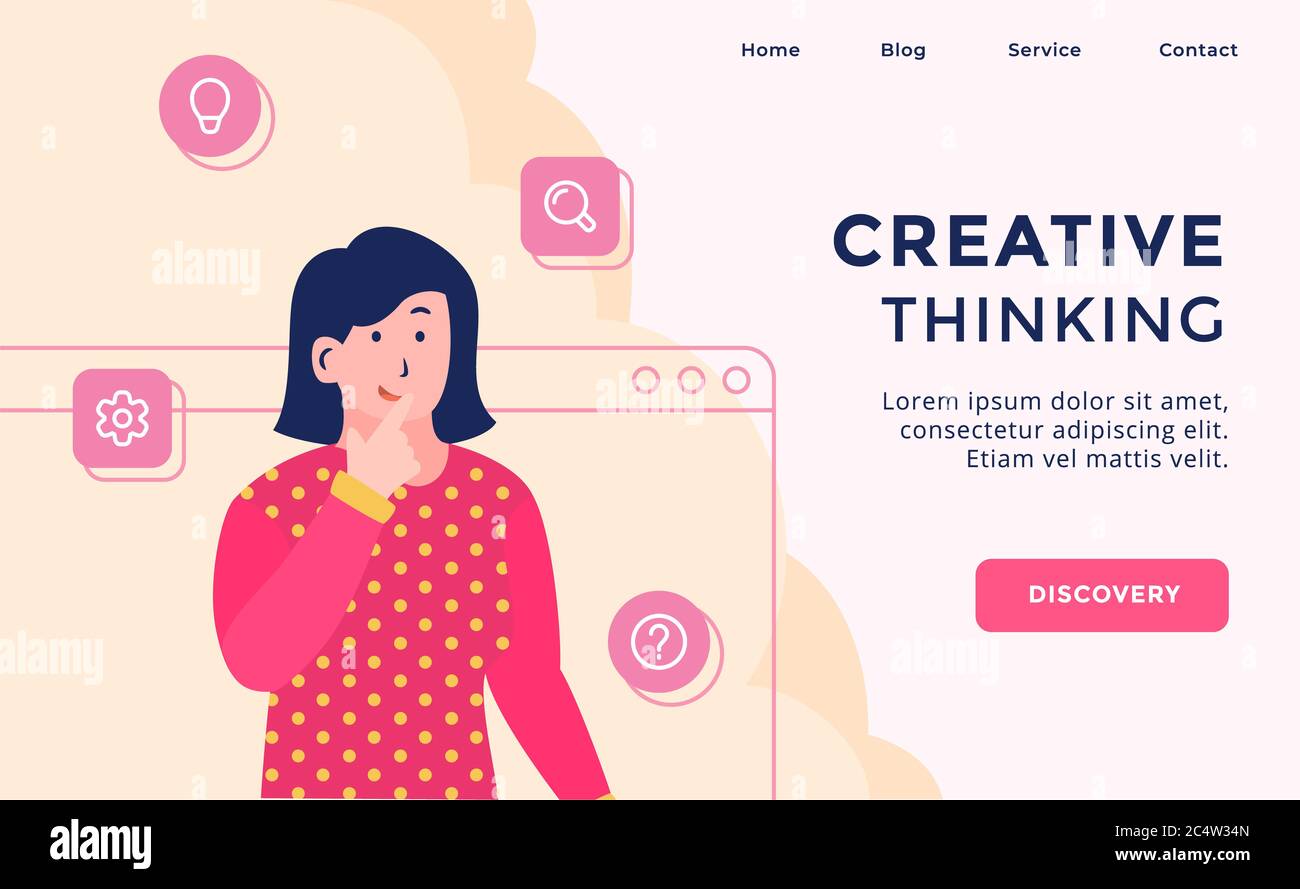 Creative thinking campaign for web website template page landing home ...