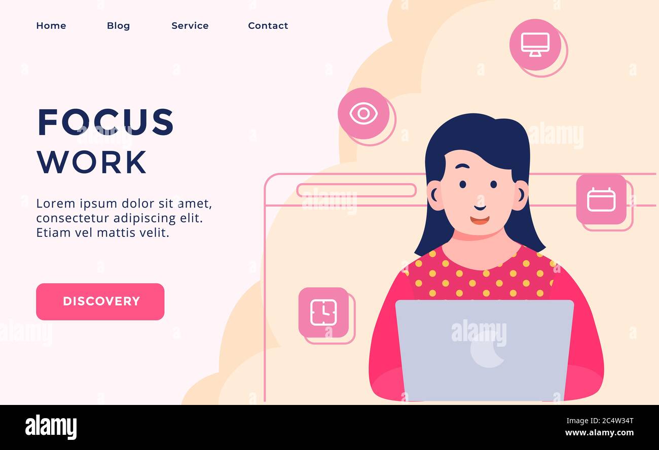 Focus work creative process campaign for web website template page ...
