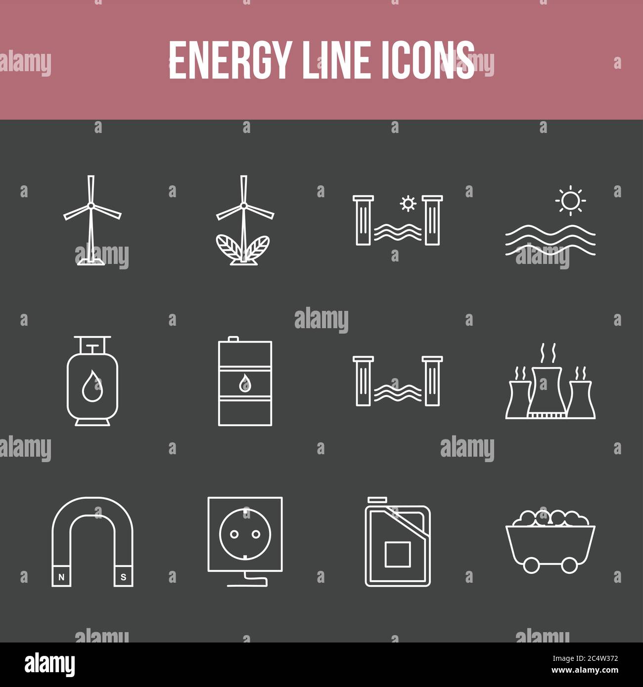 Unique energy vector line icon set Stock Vector Image & Art - Alamy