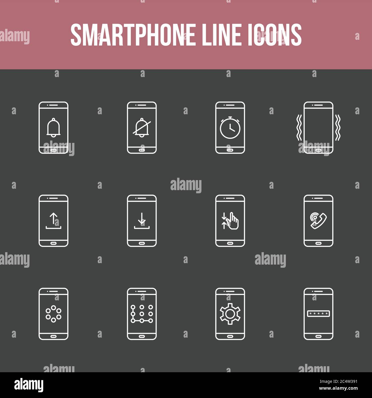 Unique smartphone vector line icon set Stock Vector Image & Art - Alamy
