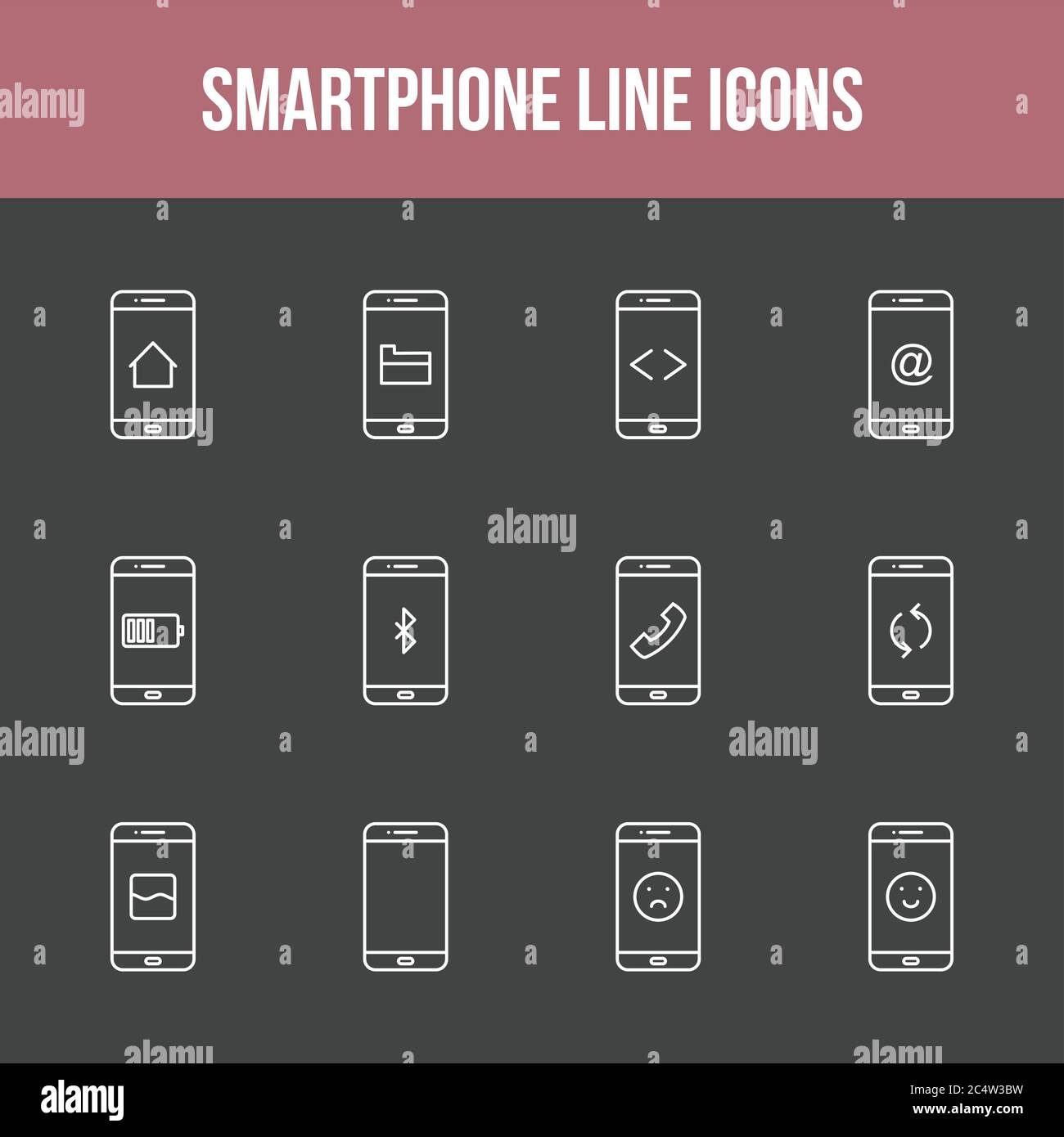 Unique smartphone vector line icon set Stock Vector Image & Art - Alamy