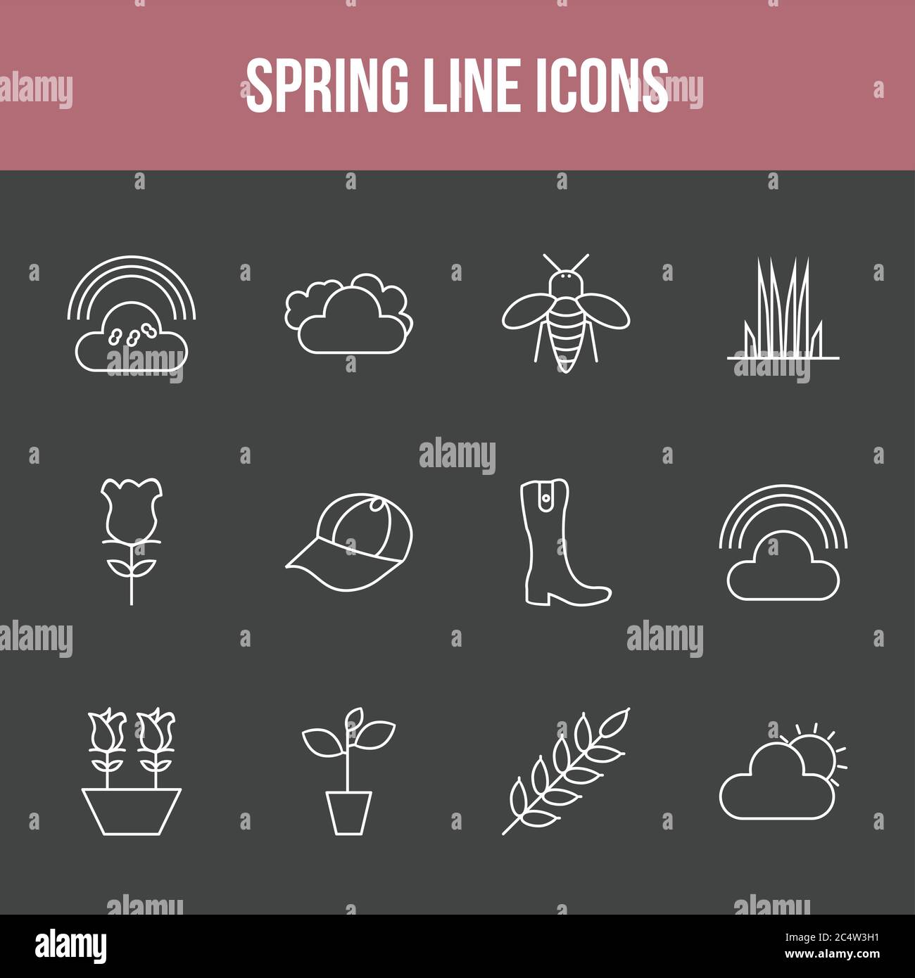 Unique spring vector line icon set Stock Vector Image & Art - Alamy