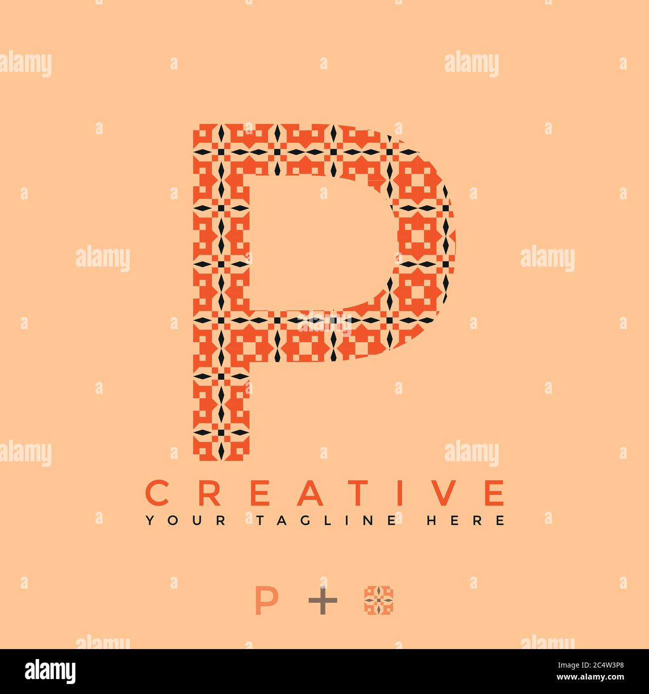 This is the design of the letter P logo with the initial logo style ...