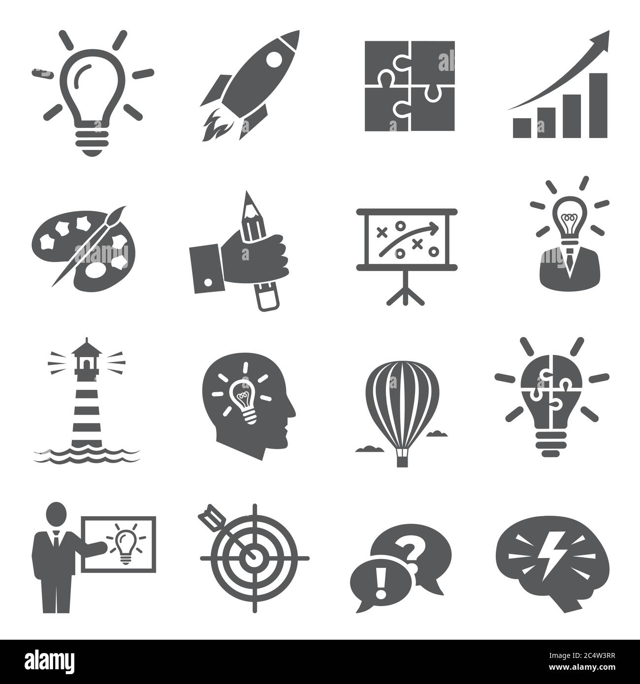 Idea icons on white background Stock Vector Image & Art - Alamy