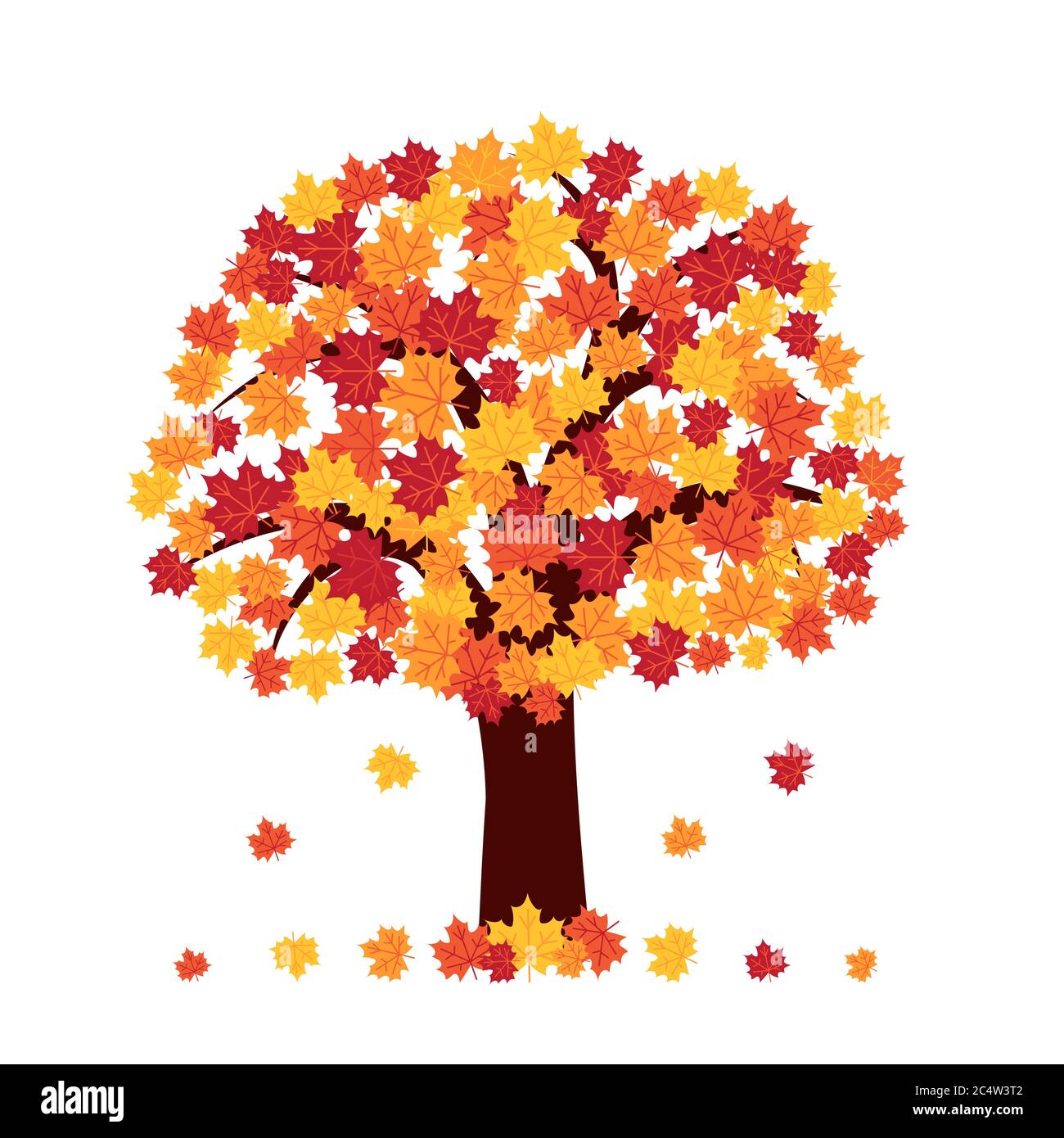 Bright autumn tree orange Stock Vector Images - Alamy