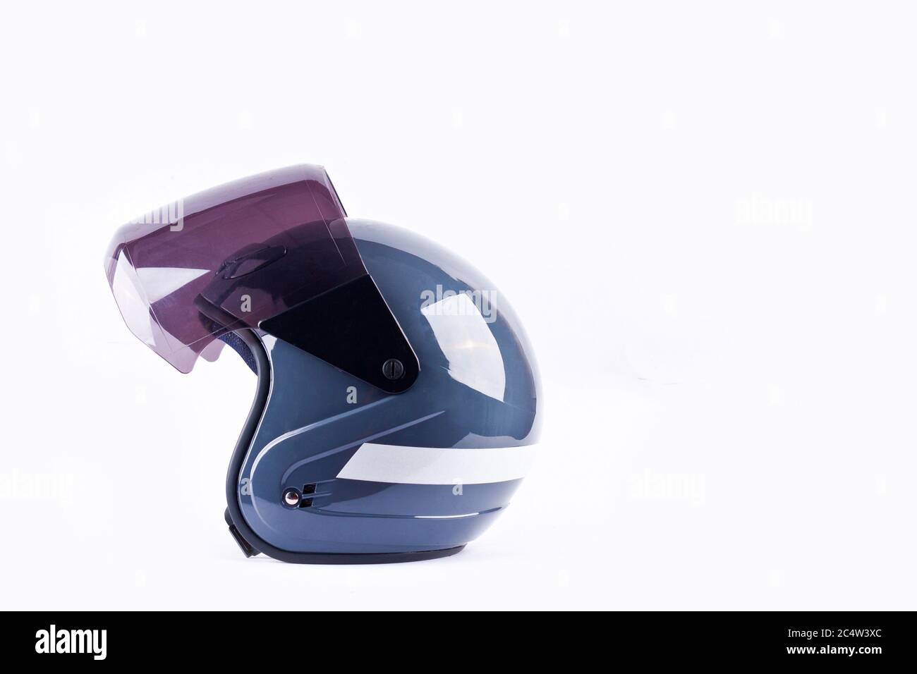 blue motorcycle helmet side view on white background helmet safety ...