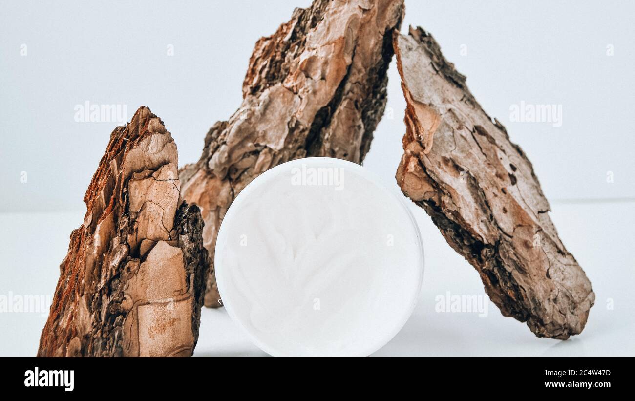 The concept of natural and natural cosmetics for personal care. Cream ...