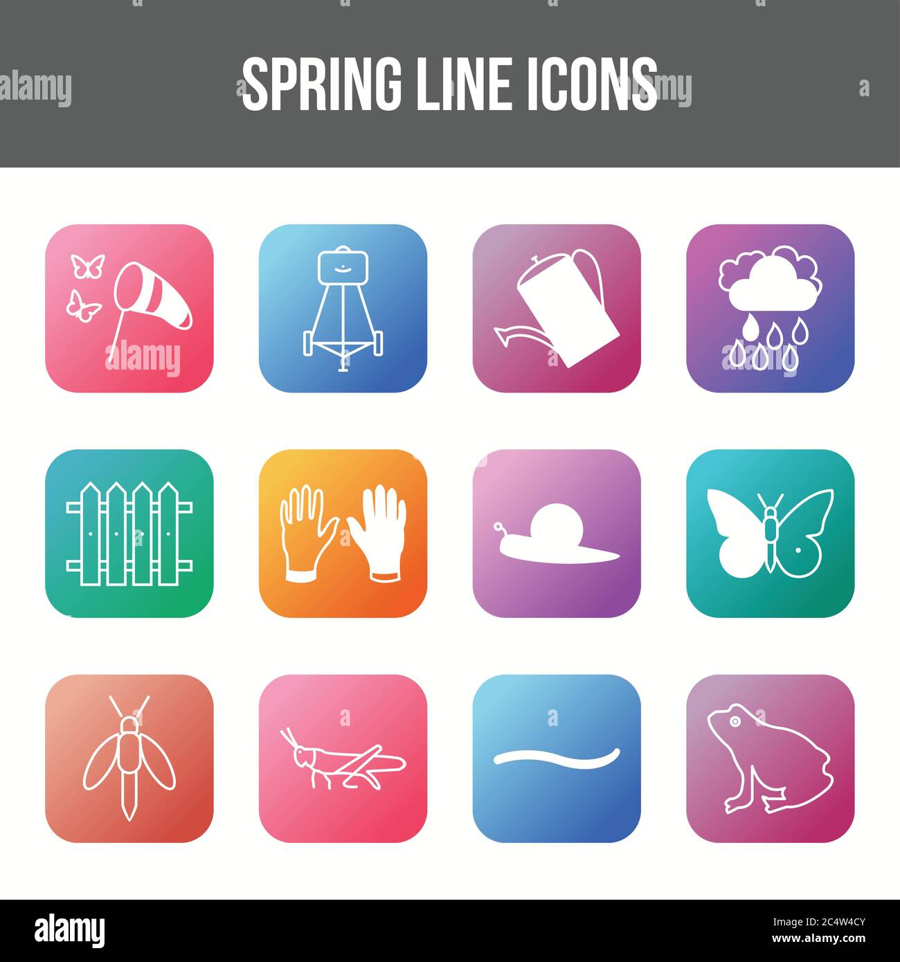 Unique spring vector line icon set Stock Vector Image & Art - Alamy