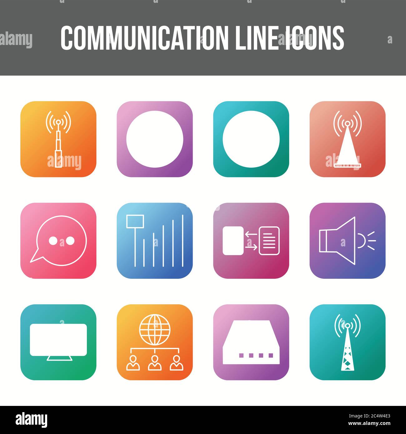 Unique Communication Vector Line Icon Set Stock Vector Image And Art Alamy