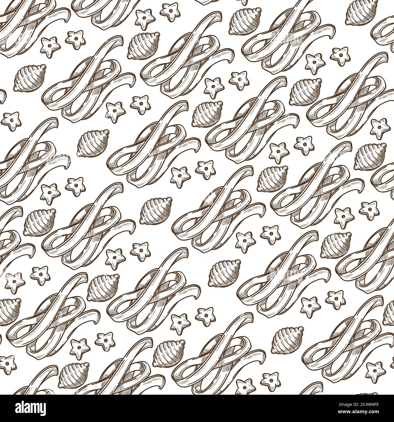 Italian pasta types, macaroni of italy cuisine seamless pattern Stock ...