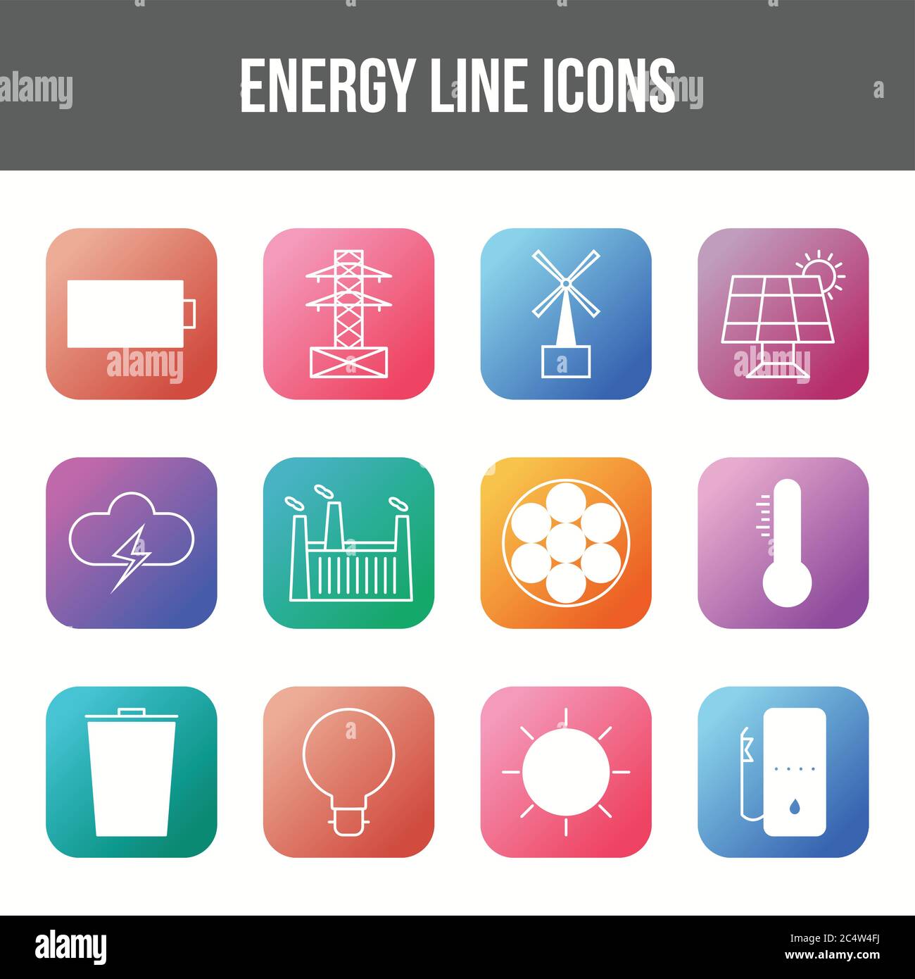 Unique energy vector line icon set Stock Vector Image & Art - Alamy