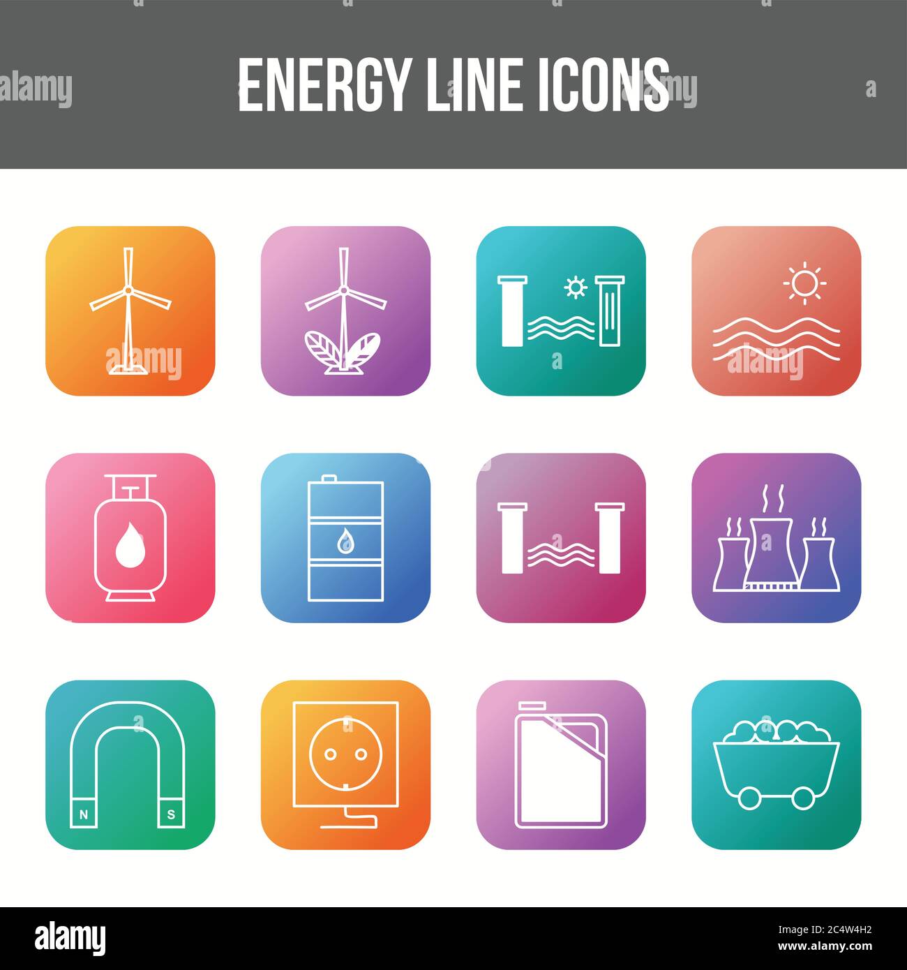 Unique energy vector line icon set Stock Vector Image & Art - Alamy