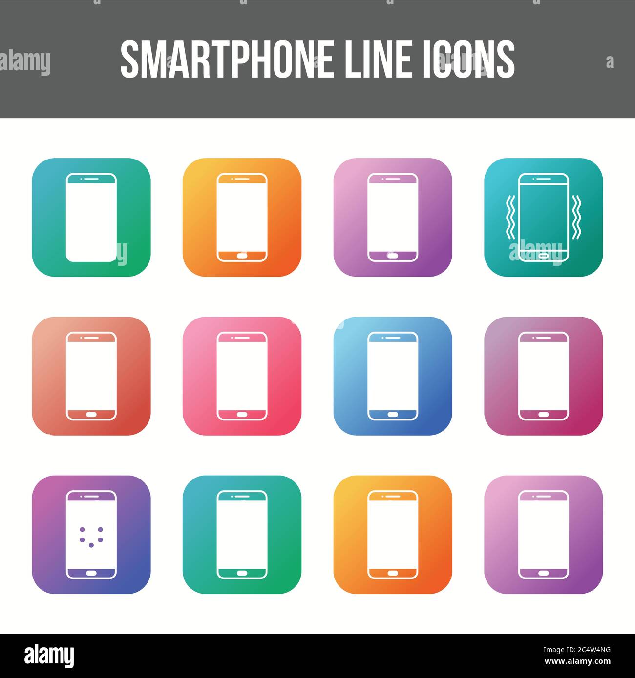 Unique smartphone vector line icon set Stock Vector Image & Art - Alamy