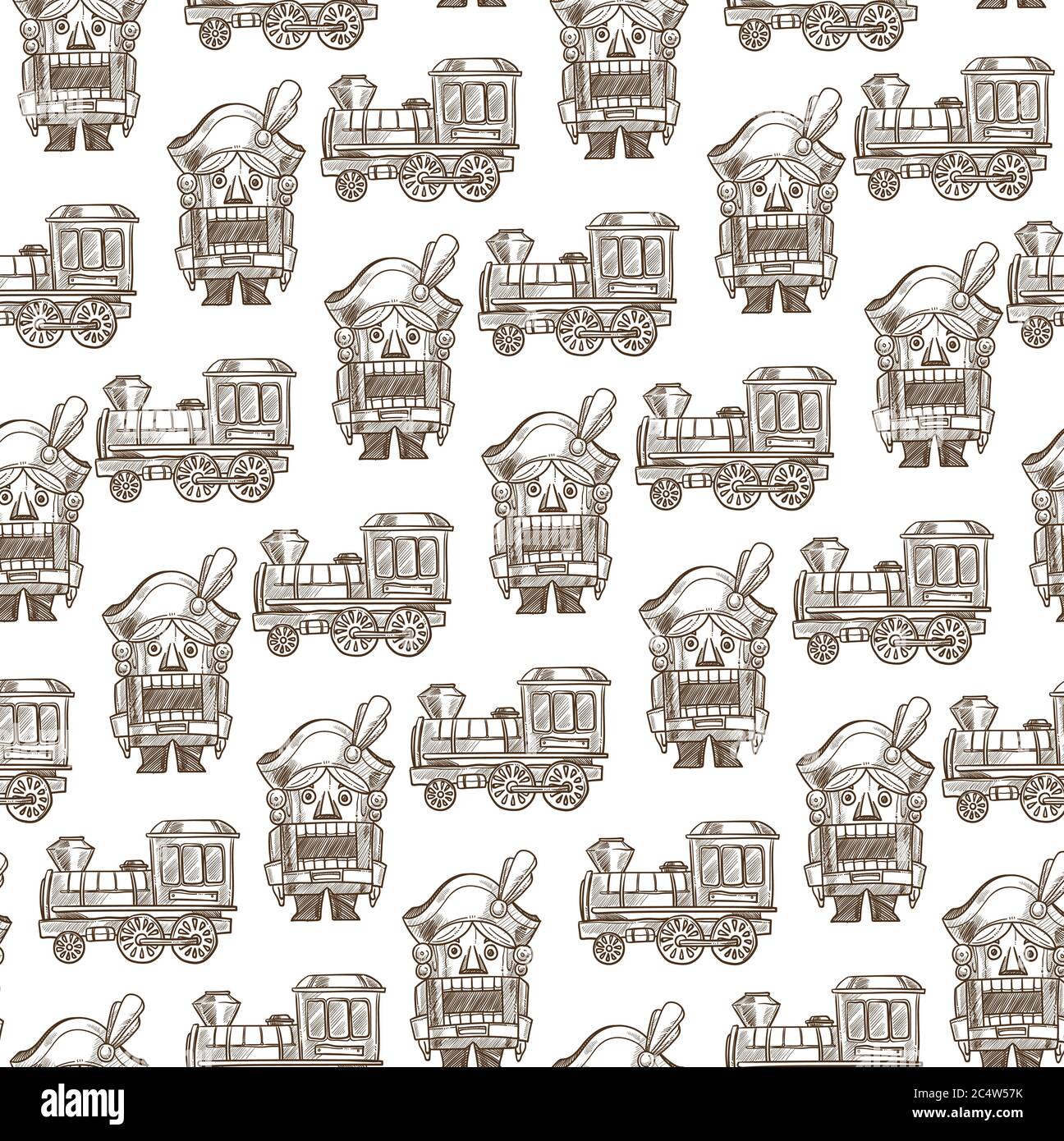 Vintage child playing toy train Stock Vector Images - Alamy