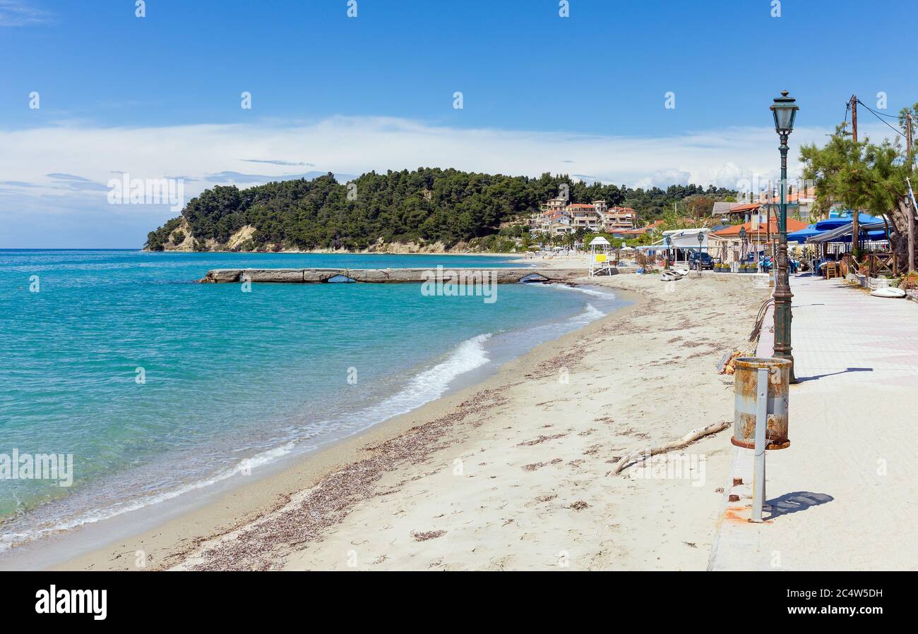 Beautiful beach in Siviri village, Halkidiki, Greece Stock Photo - Alamy