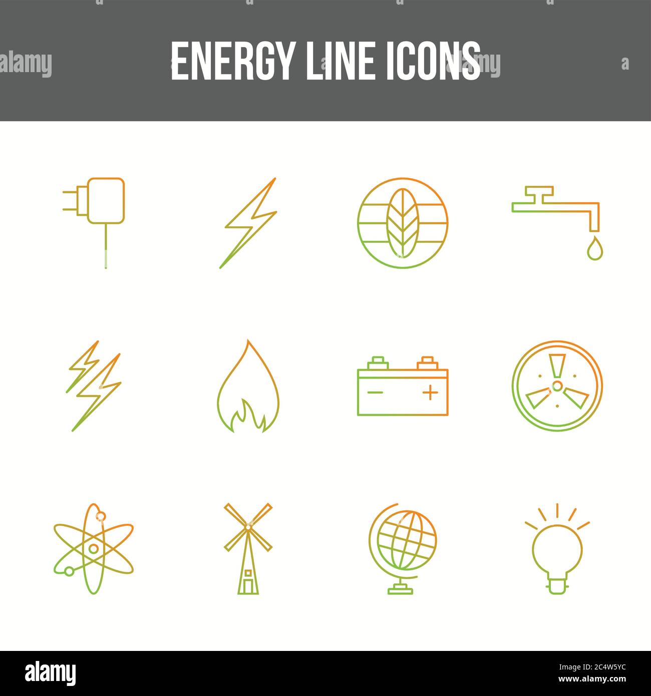 Unique energy vector line icon set Stock Vector Image & Art - Alamy