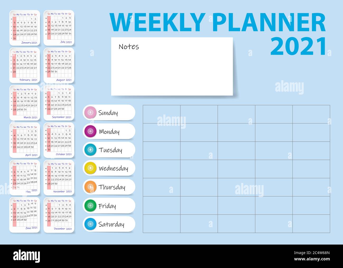 Printable year planner 2021 hi-res stock photography and images - Alamy