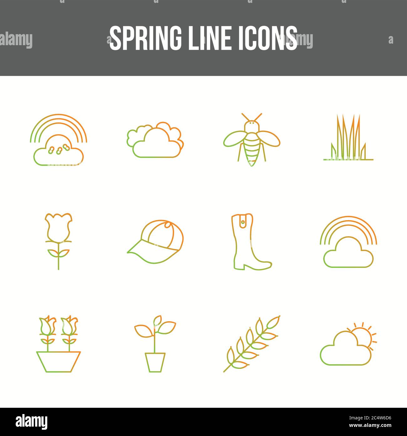Unique spring vector line icon set Stock Vector Image & Art - Alamy