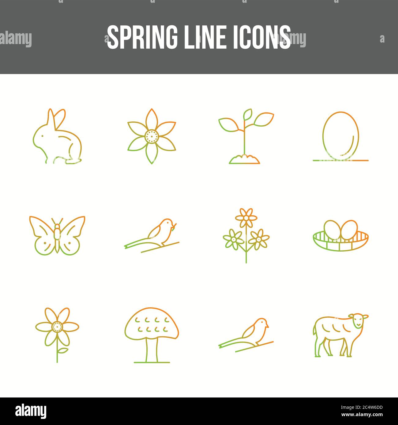 Unique spring vector line icon set Stock Vector Image & Art - Alamy