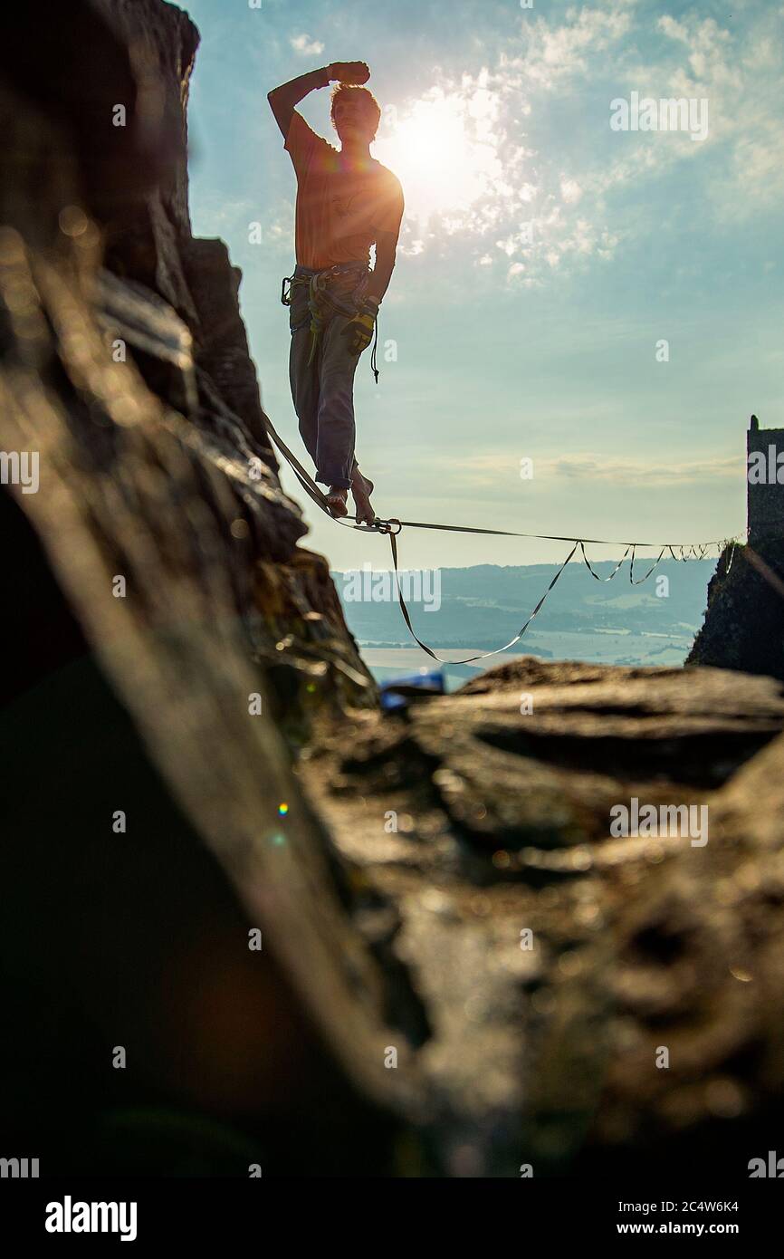 Slackliners High Resolution Stock Photography and Images - Alamy