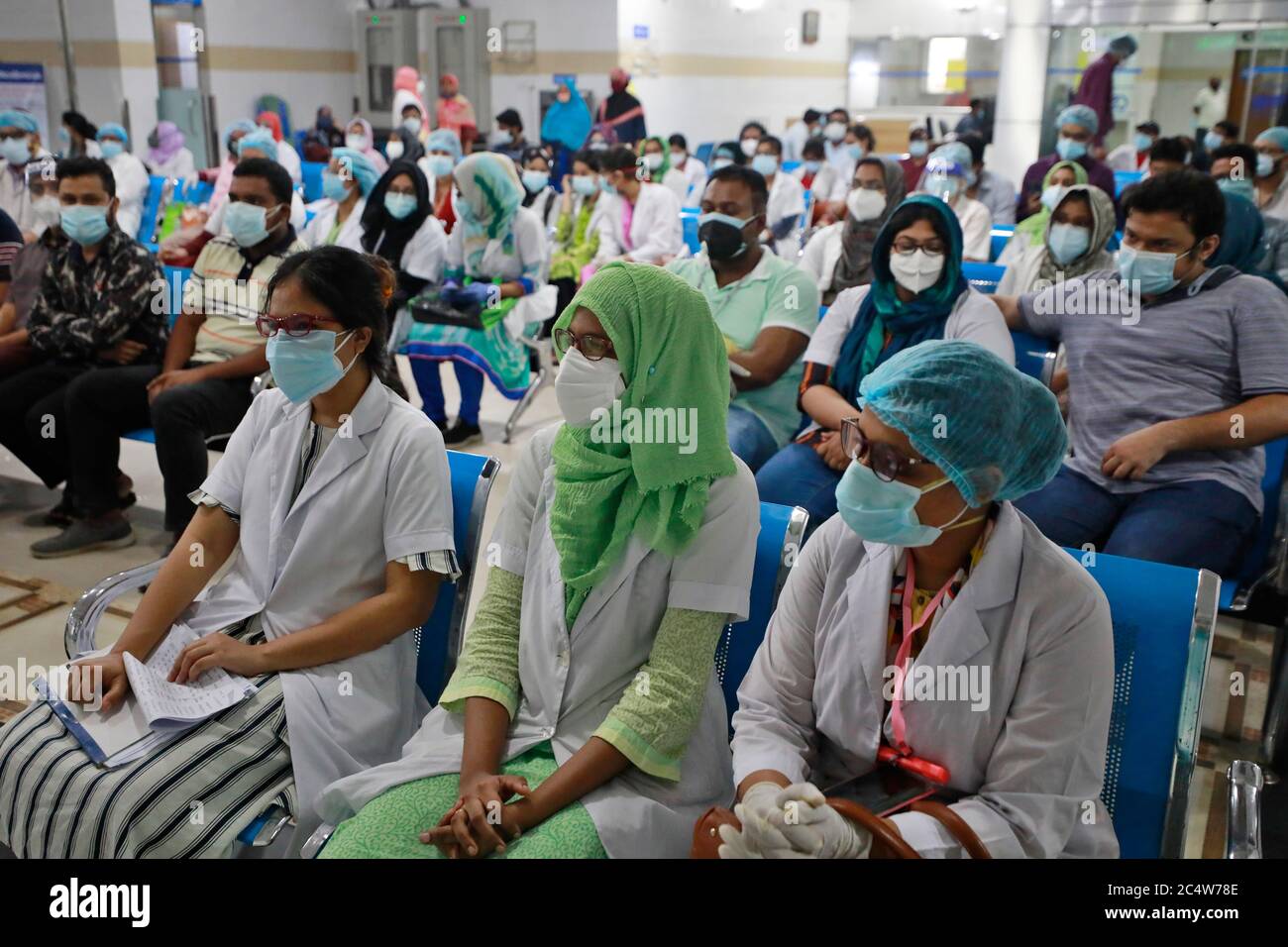 Dhaka, Bangladesh - June 28, 2020: A group of doctors from Birdem ...