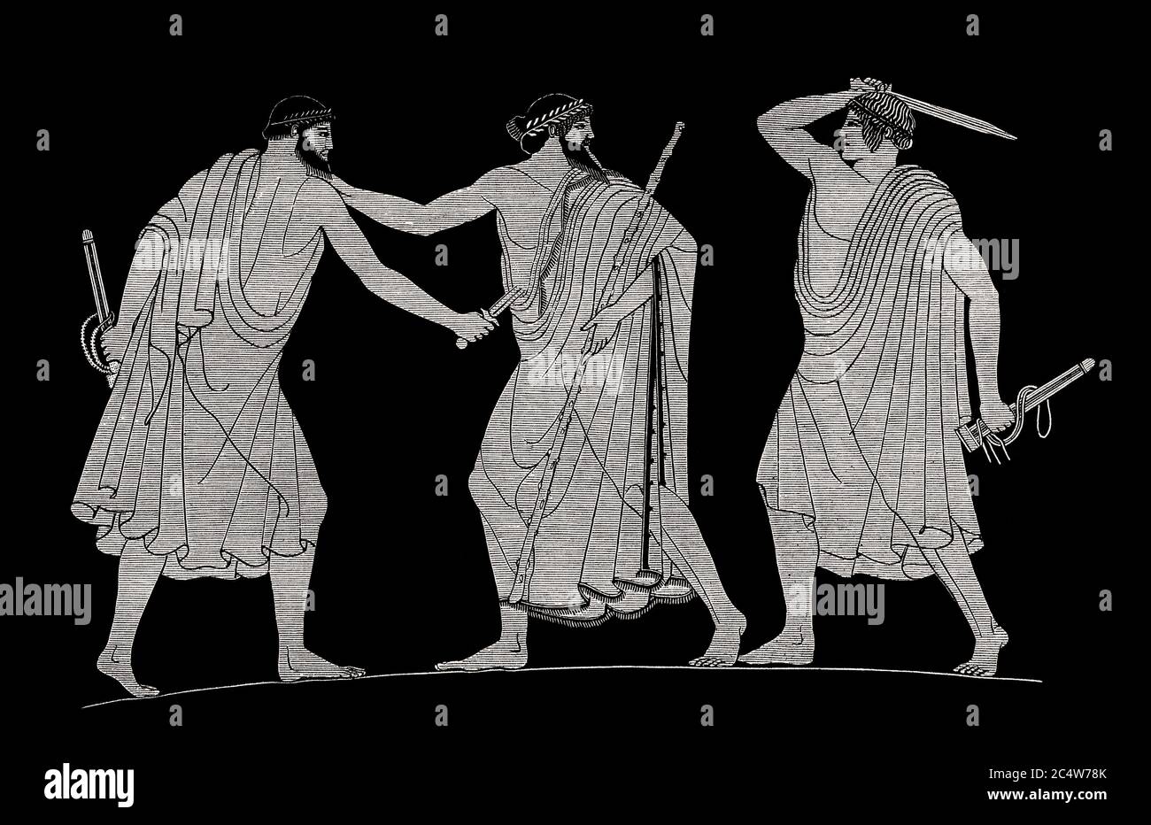 The tyrannicides Harmodius and Aristogeiton, ancient Greece Stock Photo ...