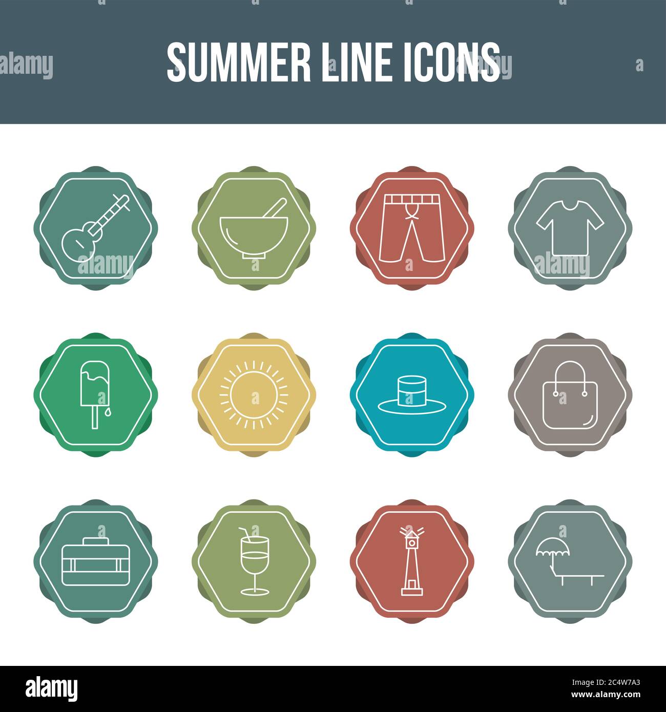 Unique summer vector line icon set Stock Vector Image & Art - Alamy
