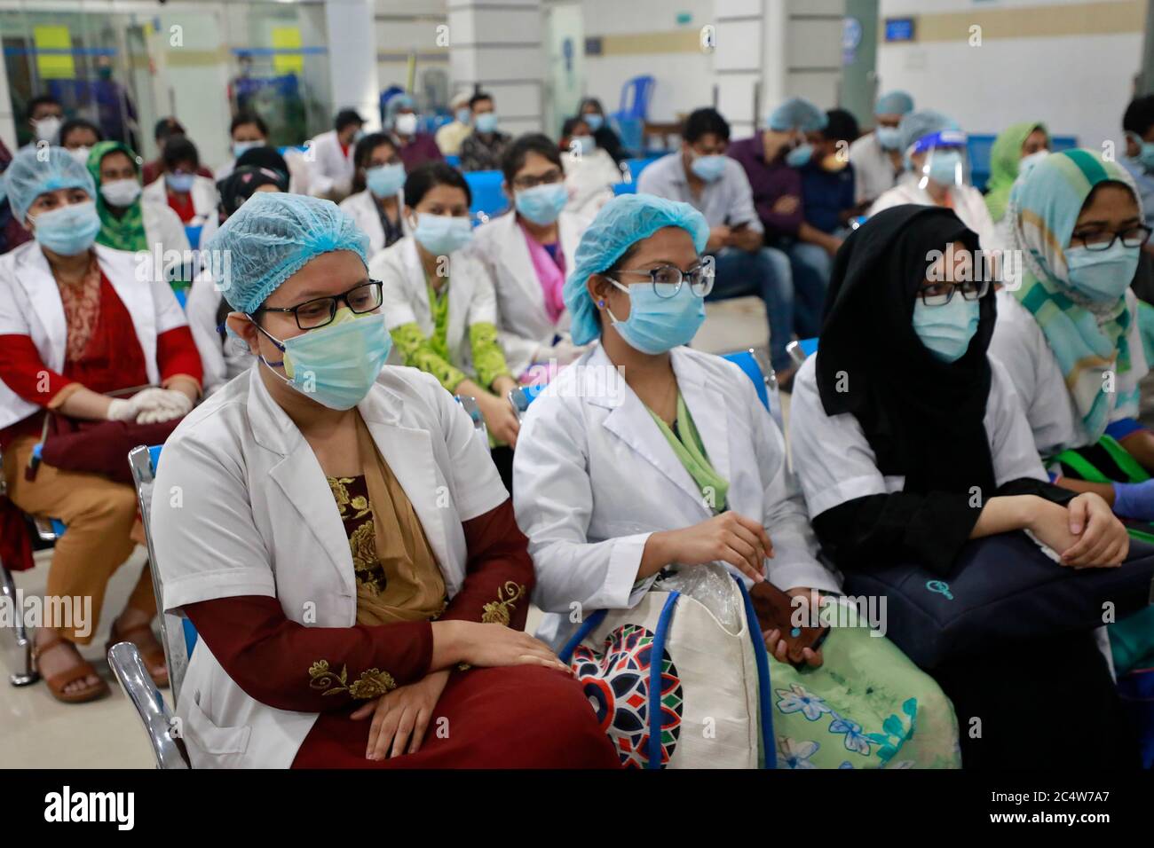 Dhaka, Bangladesh - June 28, 2020: A group of doctors from Birdem ...
