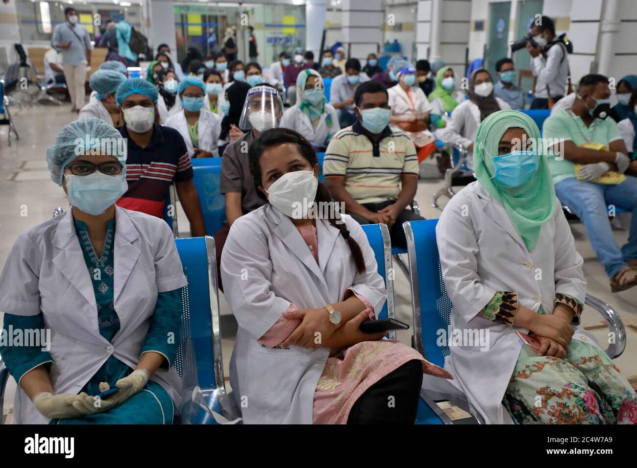 Dhaka, Bangladesh - June 28, 2020: A group of doctors from Birdem ...